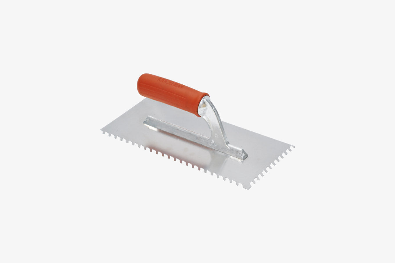 Llana dentada 28x13 cm con mango de goma - Diente inclinado – Apolo Tools